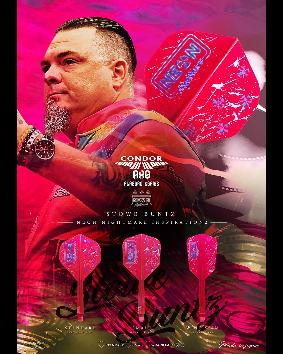 CONDOR AXE Stowe Buntz Model Neon Nightmare Inspiration 2 Metallic Red ...